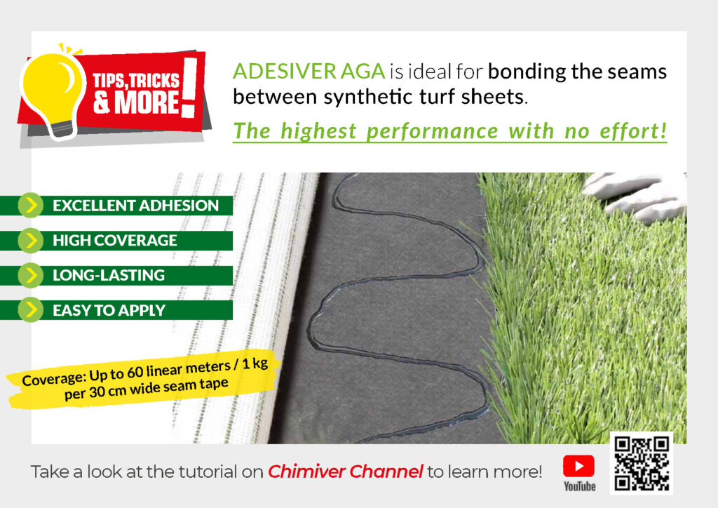 Adesiver AGA: adhesive for residential synthetic turf repairs